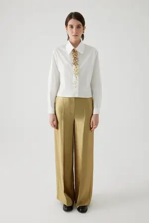 EXQUISE Audrey Embroidered Cotton Shirt