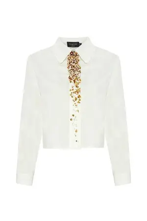 EXQUISE Audrey Embroidered Cotton Shirt