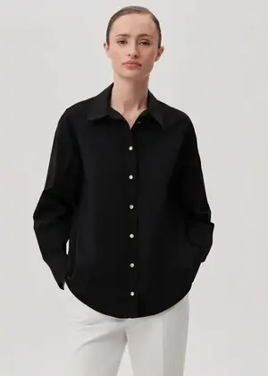 EXQUISE Jewel Cotton Shirt - Black