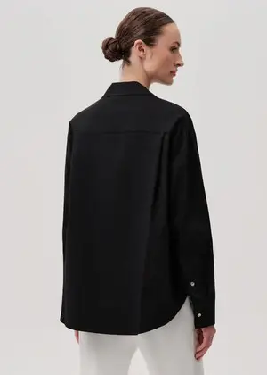 EXQUISE Jewel Cotton Shirt - Black