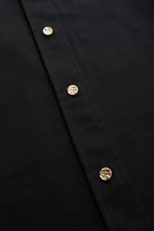 EXQUISE Jewel Cotton Shirt - Black