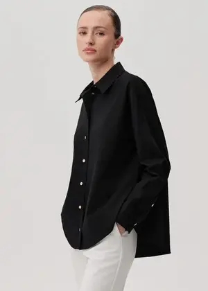 EXQUISE Jewel Cotton Shirt - Black