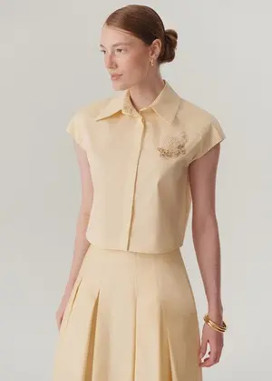 EXQUISE Hallie Embroidered Shirt