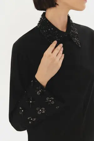 EXQUISE Billy Embroidered Cotton Shirt