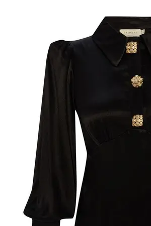 EXQUISE Alivia Midi Dress - Black