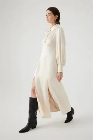 EXQUISE Alivia Midi Dress - Bone
