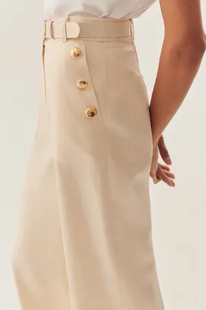 EXQUISE Ember Refined Creased Wide Leg Pants