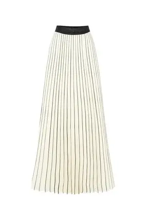 EXQUISE Pleated Painted Midi Skirt