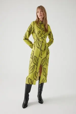 EXQUISE April Midi Shirt Dress - Green