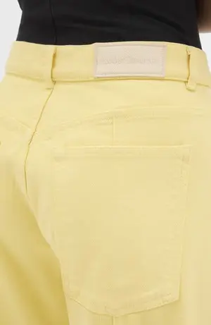 Another Tomorrow Yellow Denim Curved Leg Trousers