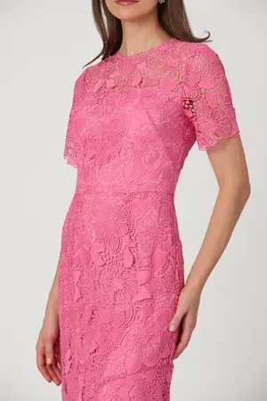Shoshanna Floral Lace Midnight Elie Dress