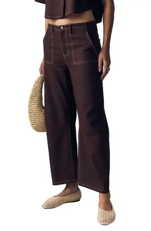 LE JEAN Utility Crop Barrel Leg Jeans