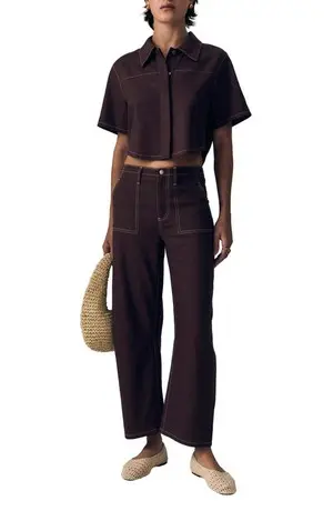 LE JEAN Utility Crop Barrel Leg Jeans