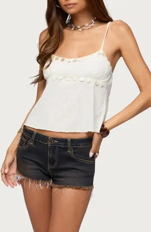 EDIKTED Embellished Cropped Tank Top