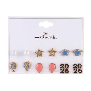 HALLMARK 2026 Graduation 6 Pack Stud Earring Set