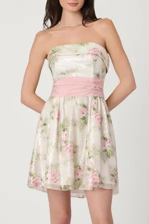 Shoshanna Rose Garden Sequin Midnight Sullivan Dress