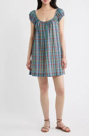 DÔEN Fay Cotton Minidress - Alderbrook Plaid