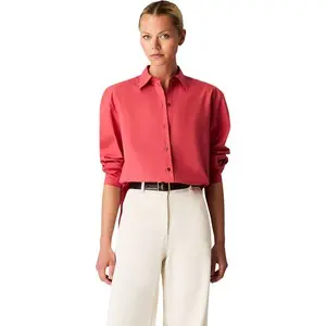 Another Tomorrow Pleat Back Shirt In Organic Cotton - Blush