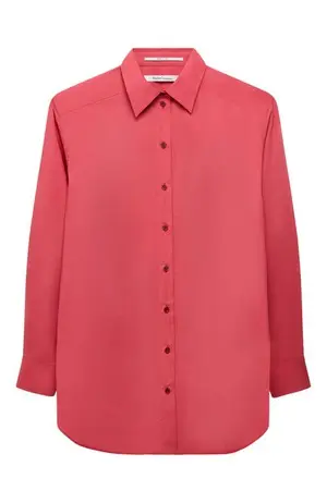 Another Tomorrow Pleat Back Shirt In Organic Cotton - Blush