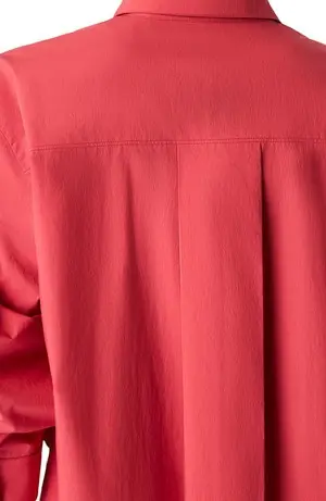 Another Tomorrow Pleat Back Shirt In Organic Cotton - Blush