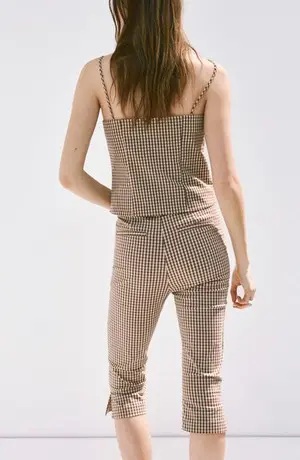 Mango Gingham Print Capris