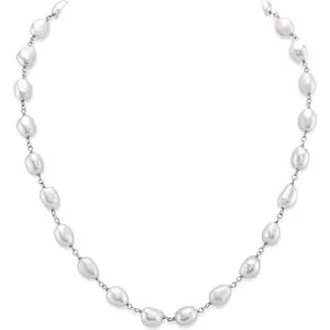 The Pearl Source Baroque Freshwater Pearl Necklace - Sterling Silver