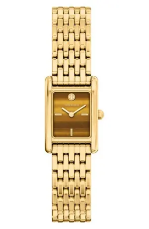 Tory Burch Eleanor Tiger's Eye Bracelet Watch