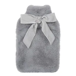 Mountain Warehouse 50floz Faux Fur Hot Water Bottle - Gray