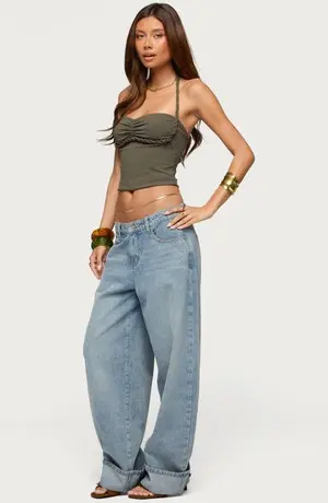 EDIKTED Sherri Braided Strap Halter Top
