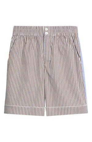 KROST Striped Cotton Blend Elastic Waist Shorts