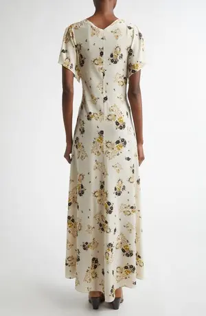 Isabel Marant Étoile Falja Floral Stretch Silk A-line Dress