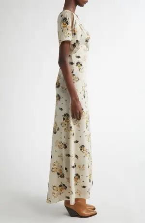 Isabel Marant Étoile Falja Floral Stretch Silk A-line Dress