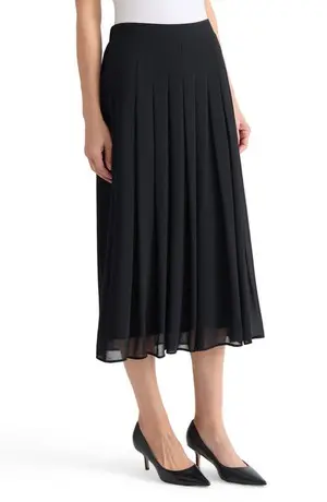 KASPER Pleated Midi Skirt