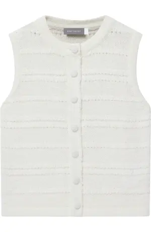 Mint Velvet Cotton Blend Button Detail Knit Top