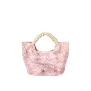 SARAH STEWART The Opal Woven Raffia Tote Bag - Pink