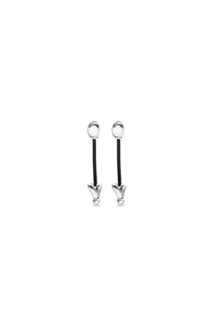 UNODE50 Long Leather Earrings With Sterling Plating