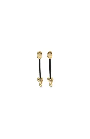UNODE50 Long Leather Earrings With 18k Plating