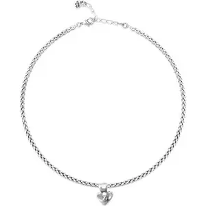 UNODE50 Sterling Plated Necklace With Heart Detail - Silver