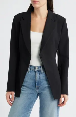 French Connection Azra Cinched One-button Blazer - Black