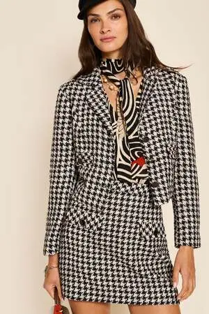 Rixo Mariah Houndstooth Mini Skirt