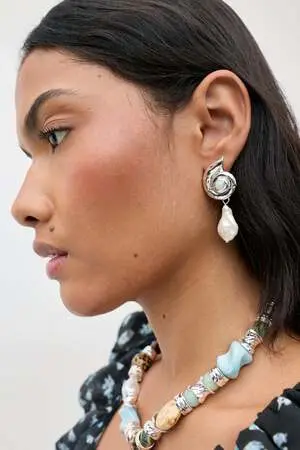 Rixo Cali Earrings With Pearl