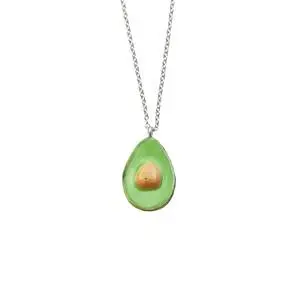POPORCELAIN Porcelain Avocado Pendant Necklace Tone
