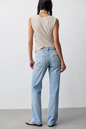 Free People We The Free Luna Mid-rise Straight Leg Jeans - Bold Move