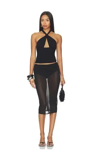 MIMCHIK Piper Knotted Halter Top