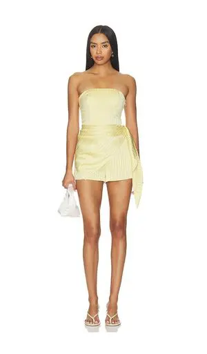 Amanda Uprichard Cheryl Romper In Yellow - Cornsilk