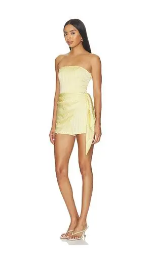 Amanda Uprichard Cheryl Romper In Yellow
