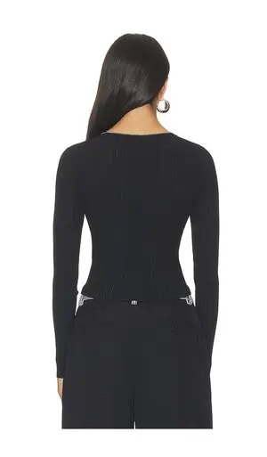 Alexander Wang Long Sleeve Pointelle Cardigan Zip Up