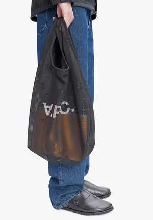 A.p.c. Rebound Mesh Shopping Bag - Black