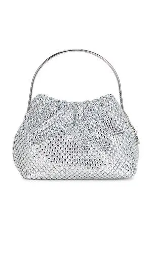 OLGA BERG Whitney Crystal Top Handle Bag In Metallic