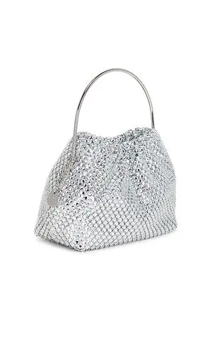 OLGA BERG Whitney Crystal Top Handle Bag In Metallic